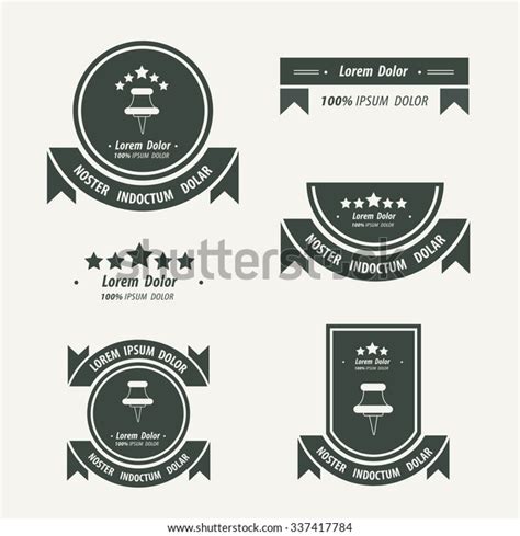Magnifying Glass Label Ribbon Black Color Stock Vector Royalty Free
