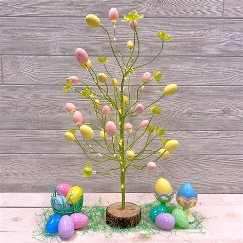 24 Lighted Easter Tree 40 Warm White Micro Lights