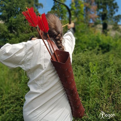 Archery Leather Back Arrow Quiver Quiver For Arrows Etsy