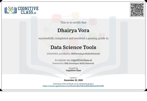 ibmdeveloperskillsnetwork ds0105en certificate cognitiveclass
