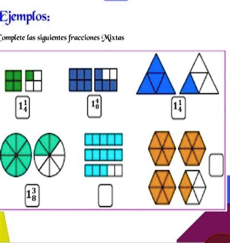 Solved Ejemplos Complete Las Siguientes Fracciones Mixtas Ejemplos