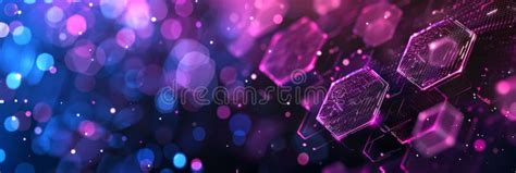 Cyberthemed Design With Luminous Hexagons For A Futuristic And