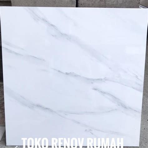 Jual Keramik 60X60 Putih Motif Carara Glossy Keramik Lantai Putih