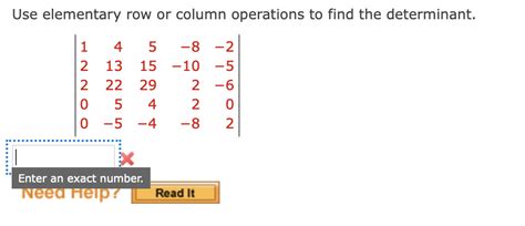 solved use elementary row or column operations to find the