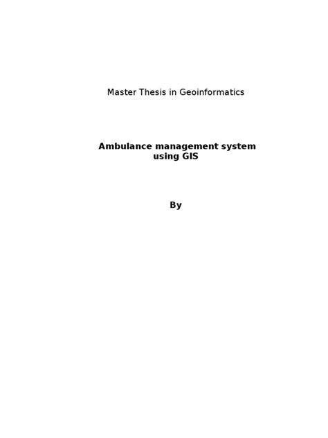 Ambulance Management System Using Gis Pdf Geographic Information System Transport