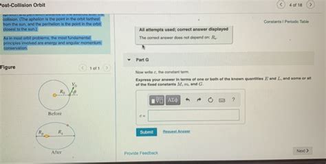 Solved Post Collision Orbit 4 Of 18 Regu Collision The
