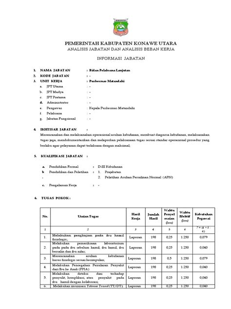 Anjab Bidan Pelaksana Lanjutan Pdf