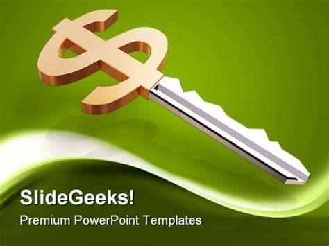 Dollar Sign With Key Security PowerPoint Templates And PowerPoint