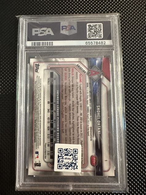 2018 Bowman Chrome Rookie Variation Shohei Ohtani 1 Bag Over