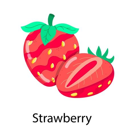 Premium Vector A Drawing Of Strawberries With The Word Strawberry On It