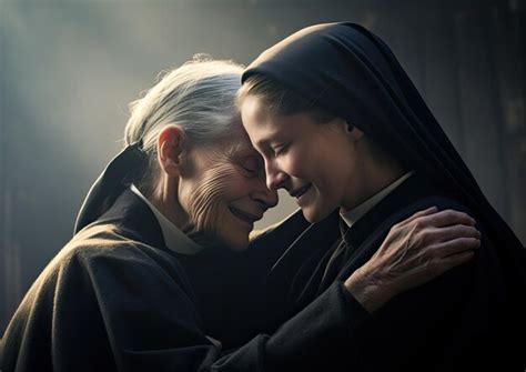 Premium Ai Image A Clergywoman Embracing A Person In Need Captured In