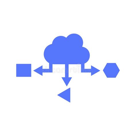 Cloud Variety Big Data Icon Blue Color Design Stock Illustration
