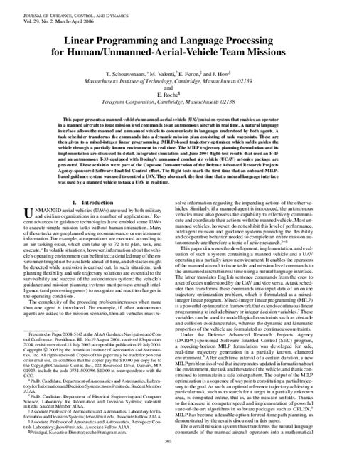pdf linear programming and language processing for human unmanned