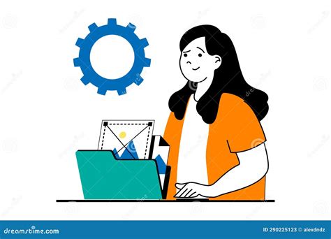 web development concept with people scene in flat design vector