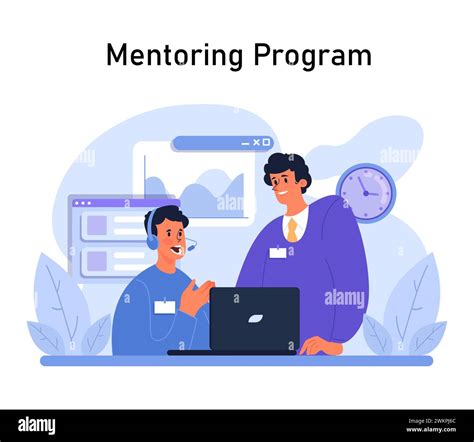Mentoring Program Concept Senior Colleague Guiding A Young