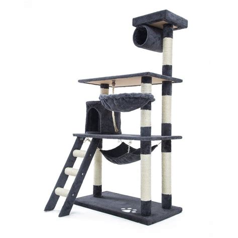 Cat Tree Multi Level Scratcher Maple 140cm Grey Big W