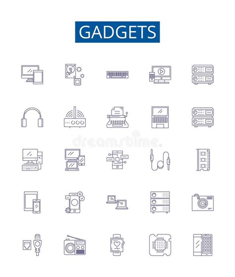 Gadgets Line Icons Signs Set Design Collection Of Devices Electronics