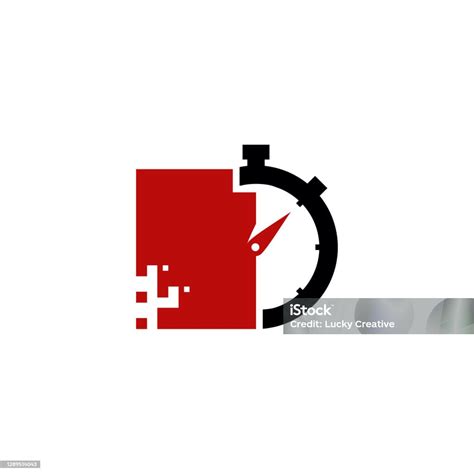 데이터 타임 로고 디자인 컨셉 벡터 문서 스톱워치 로고 기호 아이콘 템플릿 0명에 대한 스톡 벡터 아트 및 기타 이미지 0명