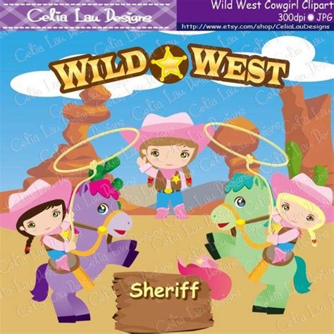 Cowgirl Clip Art Sheriff Clip Art Wild West Cute Cowgirls Clipart