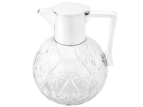 1917 Cut Glass And Sterling Silver Mounted Claret Jug For Sale At