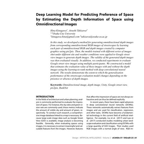 Pdf Deep Learning Model For Predicting Preference Of Space By Estimating The Depth Information