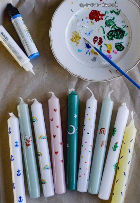 Kerzen Bemalen Verzieren 20 Ideen Zum Verschenken Aye Aye DIY