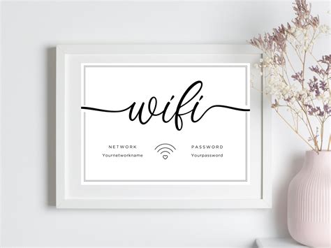 Wifi Sign Template Wifi Password Sign Printable Editable Wifi Passwo