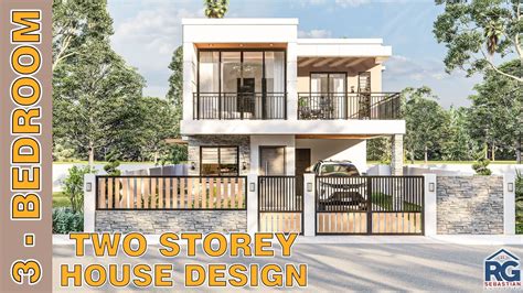 3 Bedroom Two Storey House Design Box Type With Floor Plan Youtube
