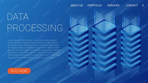 Premium Vector Concept Of Big Data Processing Energy Station Of