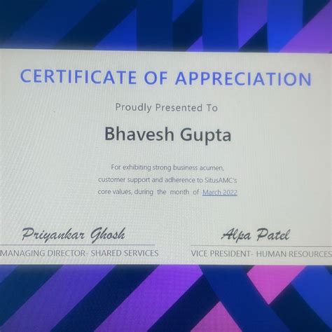 Bhavesh Gupta On Linkedin Appreciation Recognition Motivation Thankyou