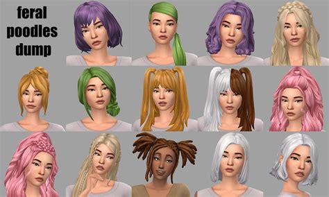Feral Poodles Hair Recolor Dump In Qwertysims Modified Maxis In 2024