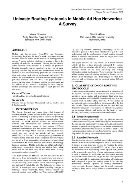 Pdf Unicaste Routing Protocols In Mobile Ad Hoc Networks A Survey