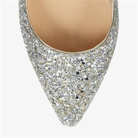 Romy85 香槟色粗粒闪粉面料尖头高跟鞋 Jimmy Choo
