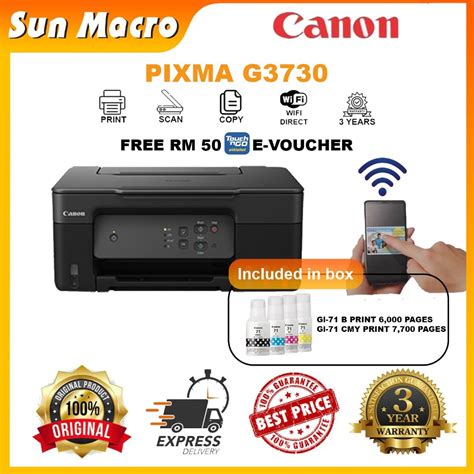 Canon Pixma G3730 G3770 Wireless Ink Efficient G Series Printer With Original Ink Shopee Malaysia