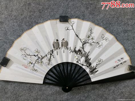 中美协会员（2021年入，编号20626）刘斌老师精品花鸟扇子花鸟国画原作懿诚美斋【7788收藏收藏热线】