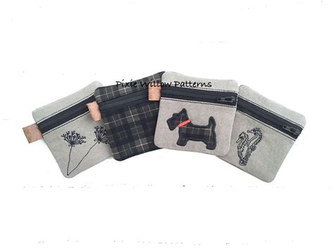 Four 4×4 Ith Lined Purses Pixie Willow Patterns