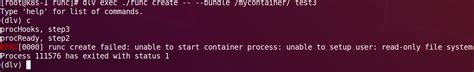 Use Dlv Debug Runc With Unable To Setup User Read Only File System