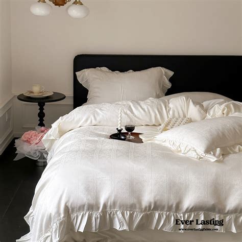 Coquette Tencel Silky Ruffle Bedding Set White Best Stylish Bedding