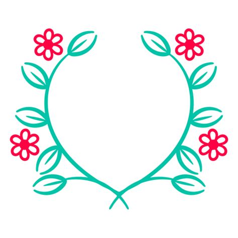 Diseño Png Y Svg De Etiqueta De Trazo De Enredaderas De Flores Y Hojas