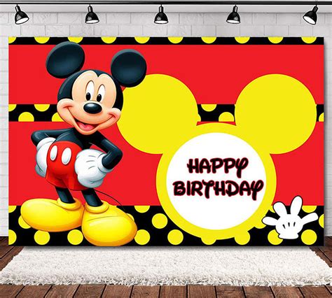 Mickey Mouse Happy Birthday Backdrop Banner Party Supplies Singapore
