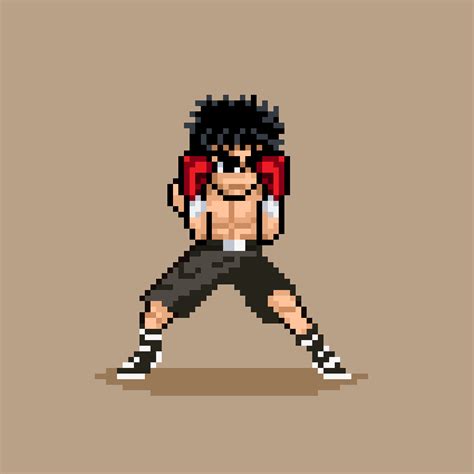 KYOSUKE IMAI HAJIME NO IPPO ANIME Pixel Characters Cartoon Wallpaper Iphone Pixel Art