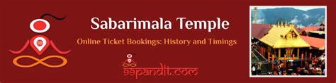 Sabarimala Temple Online Ticket Bookings History And Timings