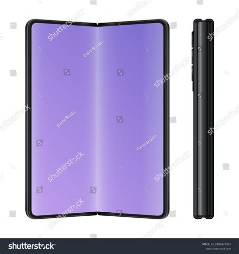 Samsung Galaxy Z Fold Mockup Folded Stock Vector Royalty Free Shutterstock