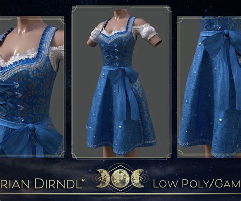Artstation Game Ready Dirndl Model As Fbx And Obj Game Assets