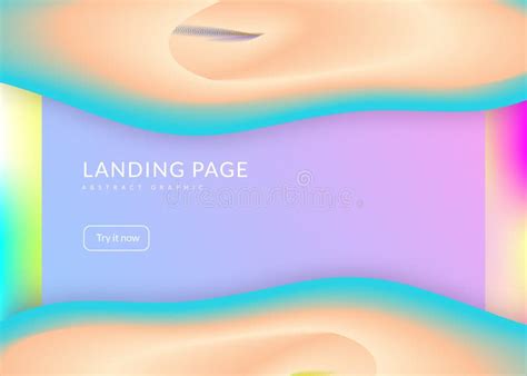 Liquid Fluid With Dynamic Elements And Shapes Landing Page Stock