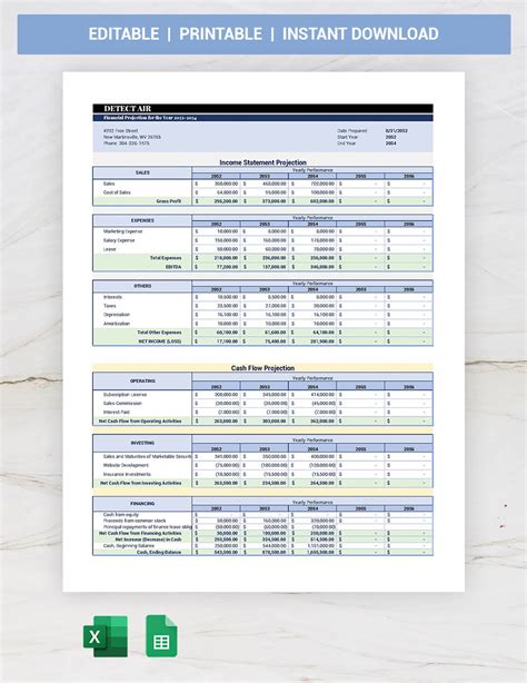 Mobile App Financial Projections Template Free