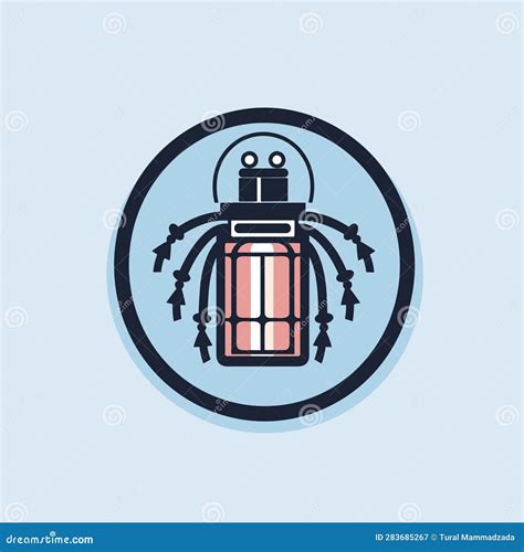Vector Of A Bug In A Circle On A Blue Background Stock Vector Illustration Of Simple Symbol
