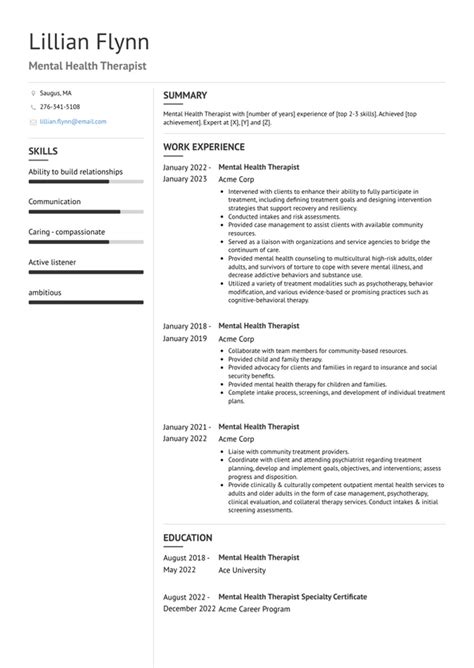 7 Mental Health Therapist Resume Examples That Land Jobs