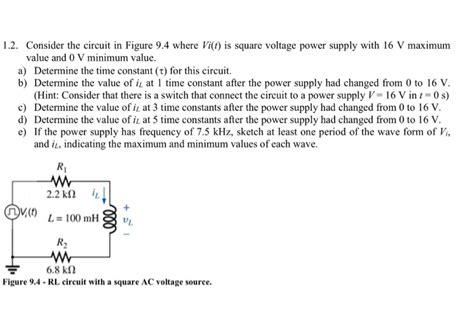 Solved Transient Response Of RC And RL Circuits Objective Chegg Com
