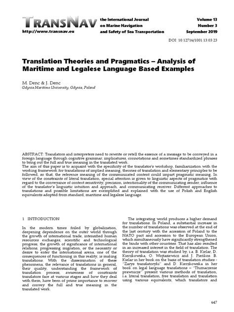 Pragmatic Analysis Of Translation Pdf Examples